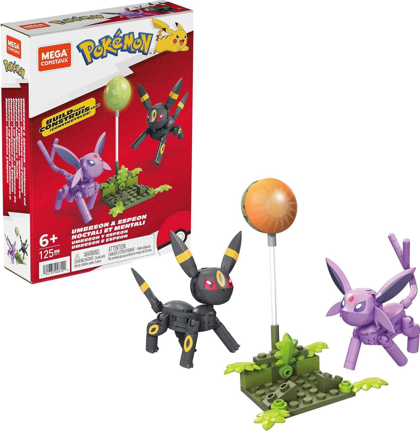 Amazon.com: MEGA Pokémon Action Figure Building Toys, Umbreon & Espeon ...