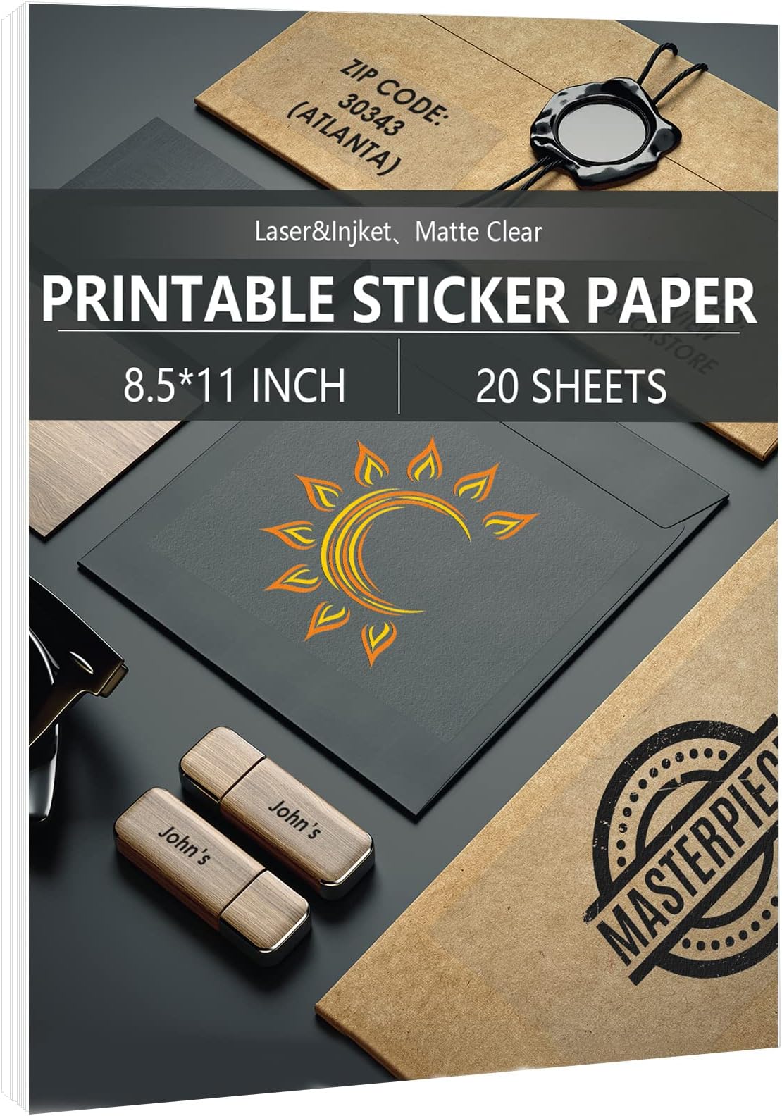 Amazon.com : Clear Sticker Paper for Inkjet Printers, 20 Sheets ...