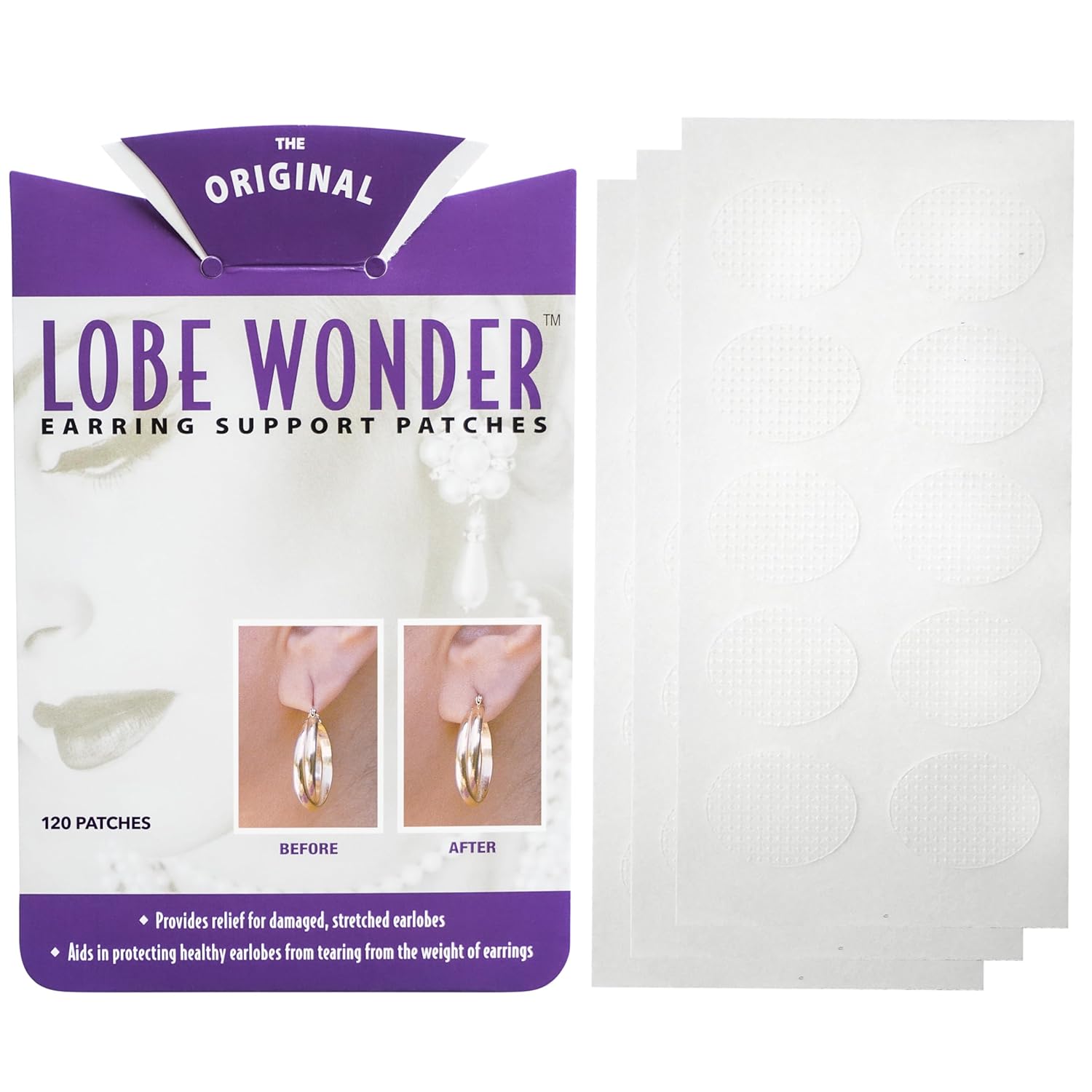 Amazon.com : Lobe Wonder - The ORIGINAL Ear Lobe Support Patch for ...