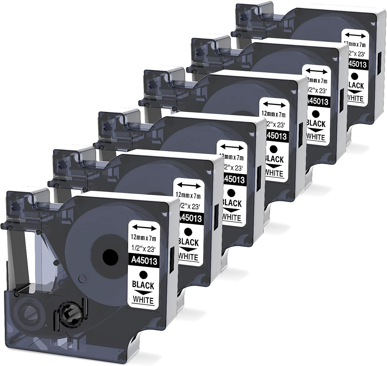Wonfoucs 45013 Label Tape Compatible with Dymo D1 12mm x 7m 45013 ...