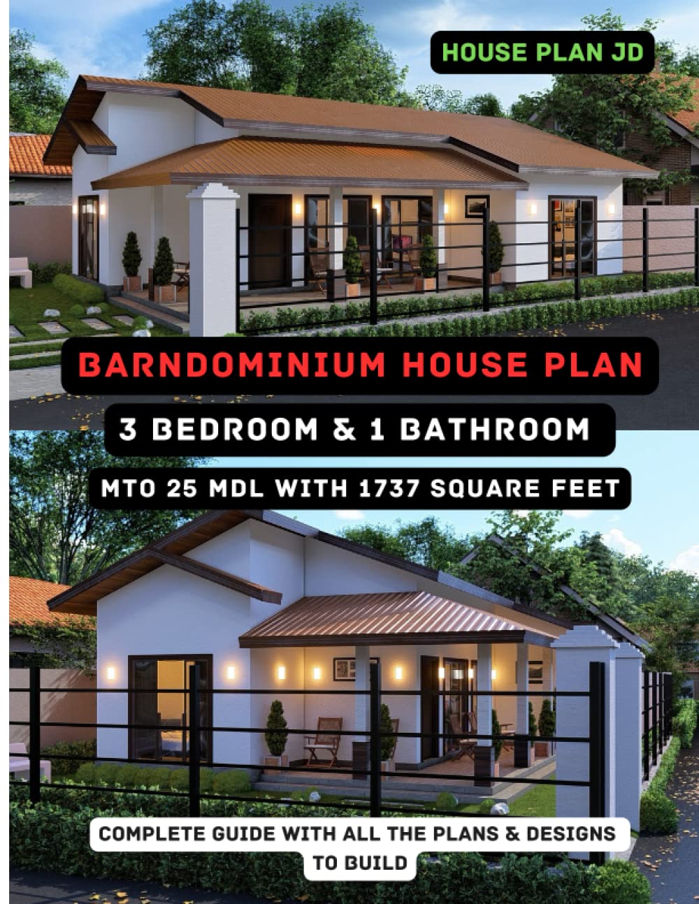 Barndominium House Plan With 3 Bedroom And 1 Bathroom Mto | Desertcart ...