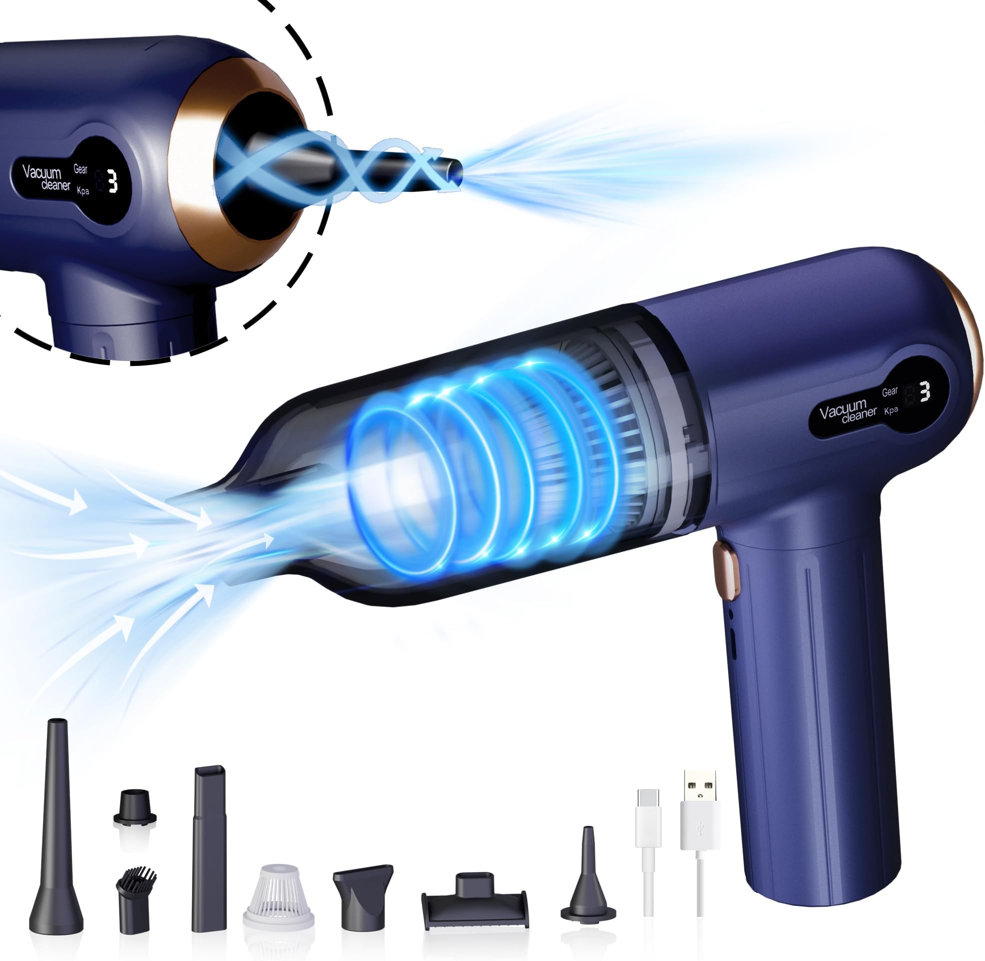 Amazon.com - helloleiboo Handheld Vacuum Cordless 2-Speed 13000pa ...