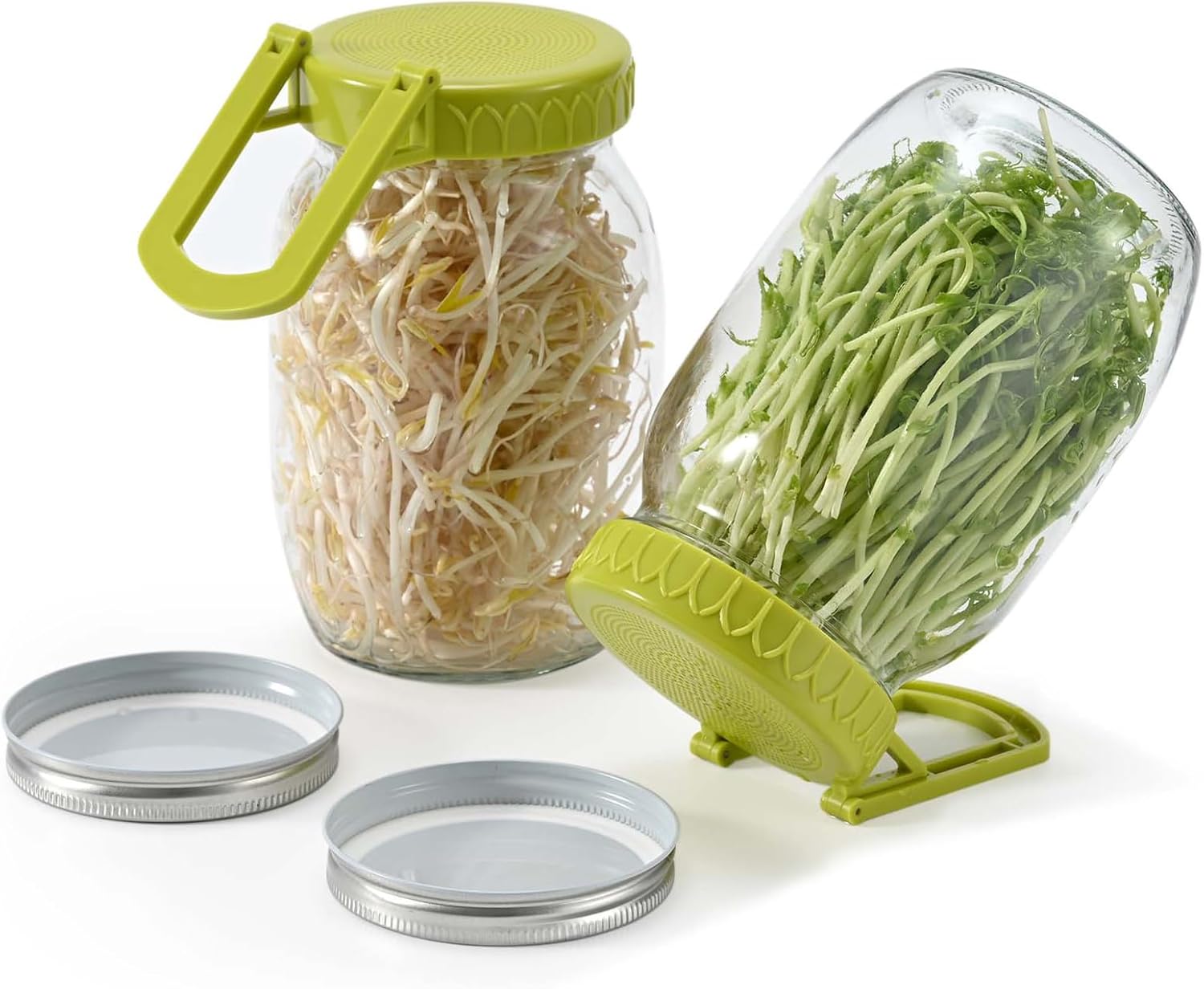 Amazon.com: Luckyiren Complete Sprouting Kit - 2 Large Wide-Mouth Mason ...