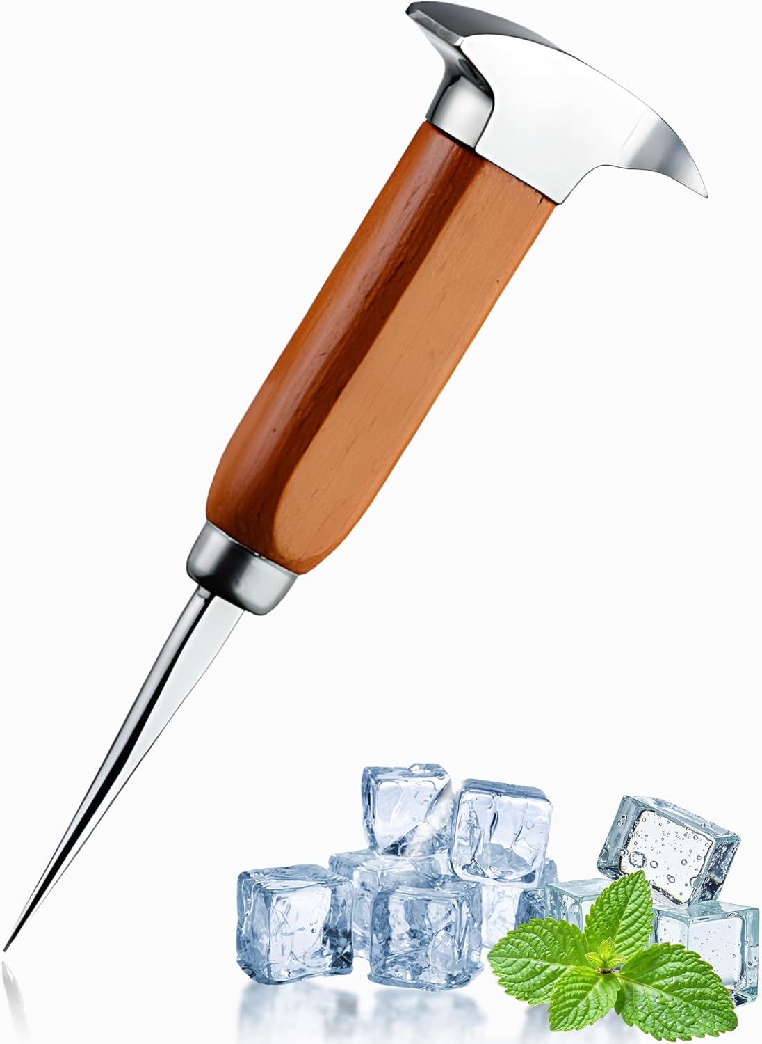 Amazon.com | MCSDFN Ice Pick Tool with Wood Handle, Stainless Steel Ice ...