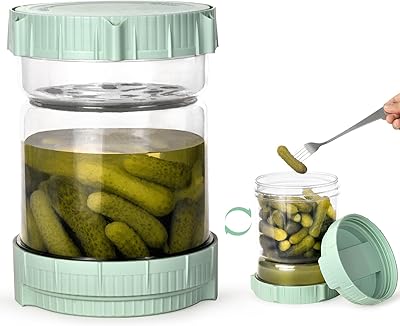Luvan Large Glass Pickle Container,51oz Kimchi Hourglass Jar with ...
