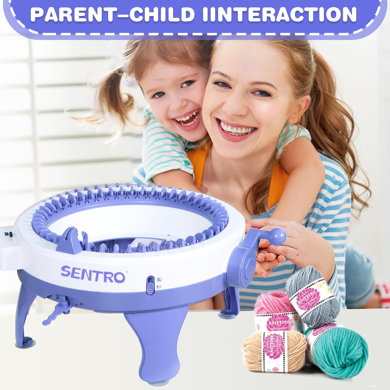 Snapklik.com : SENTRO Knitting Machine 48 Needles,Smart Circular ...