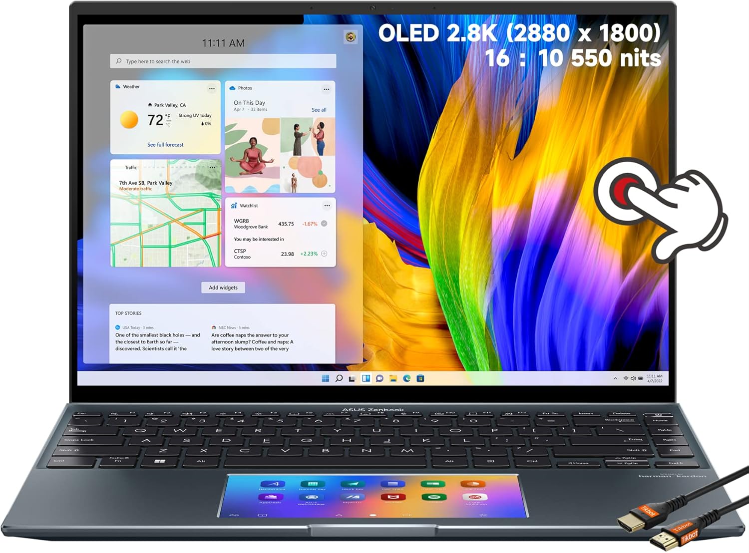 ASUS Zenbook 14X 14 16:10 OLED 2.8K (2880 x 1800) Touch Laptop Core i7 ...