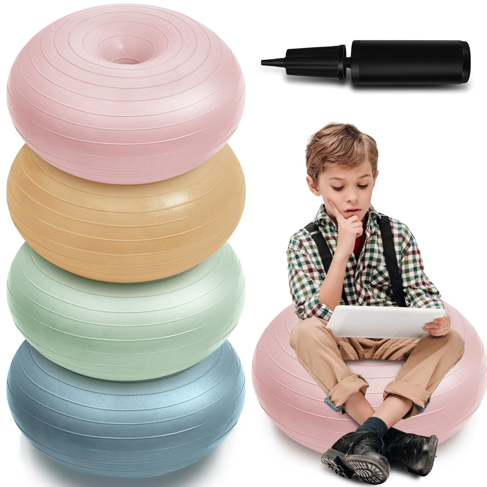 Amazon.com: Lewtemi 4 Pcs Flexible Seating Yoga Ball Chair for ...