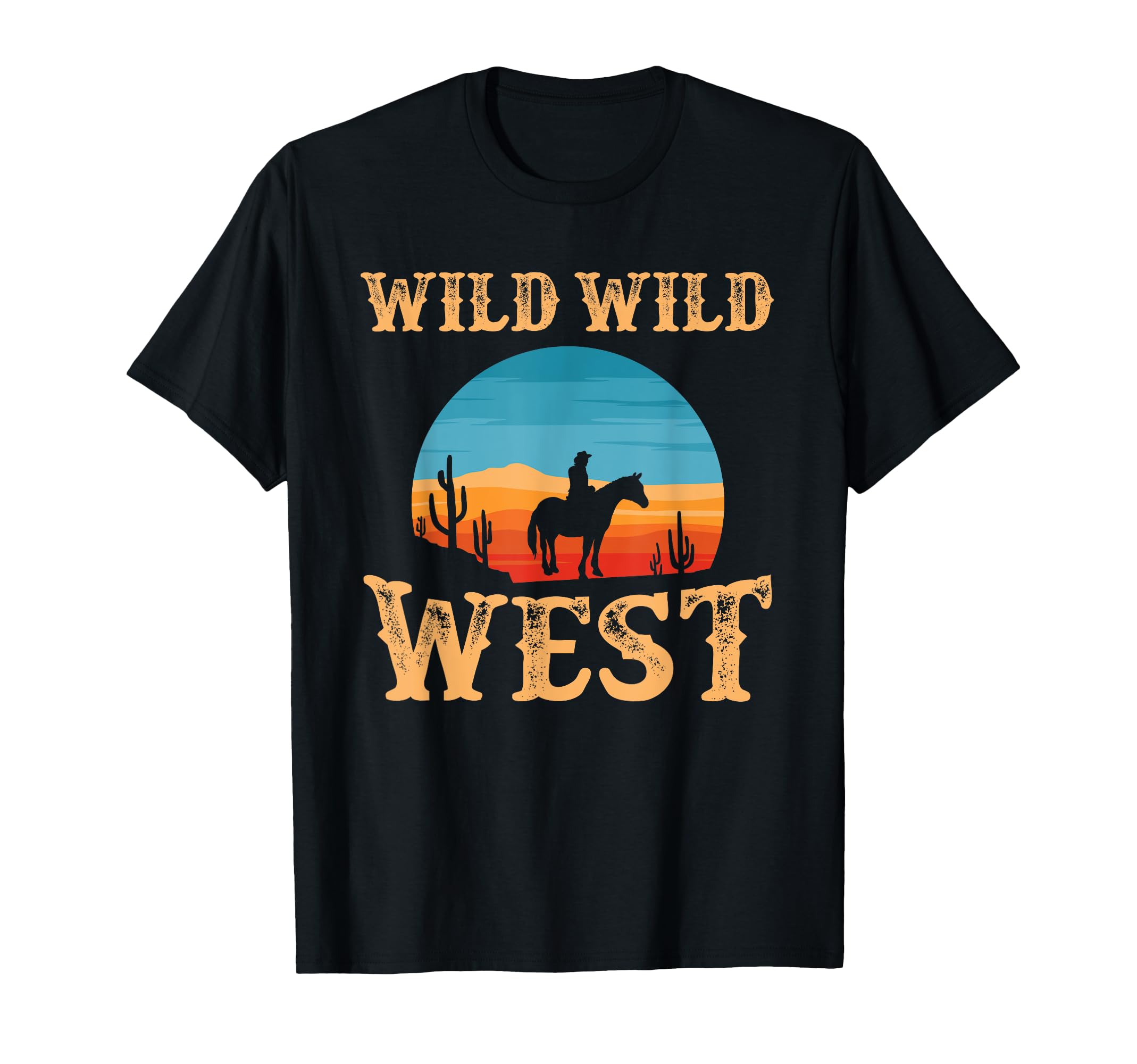 Amazon.com: Great Wild Wild West Cowboy Design Western Country Fan T ...