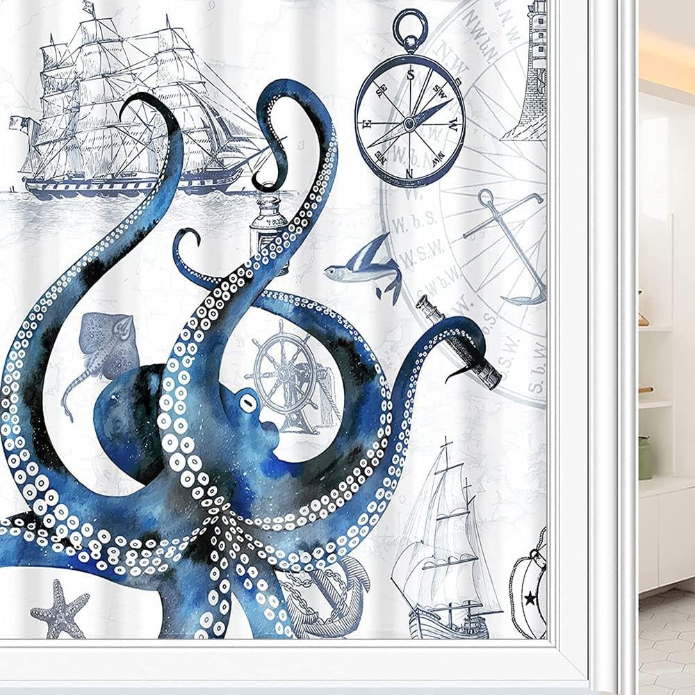Amazon.com: Cool Octopus Adhesive Window Film, Funny Anime Nautical ...