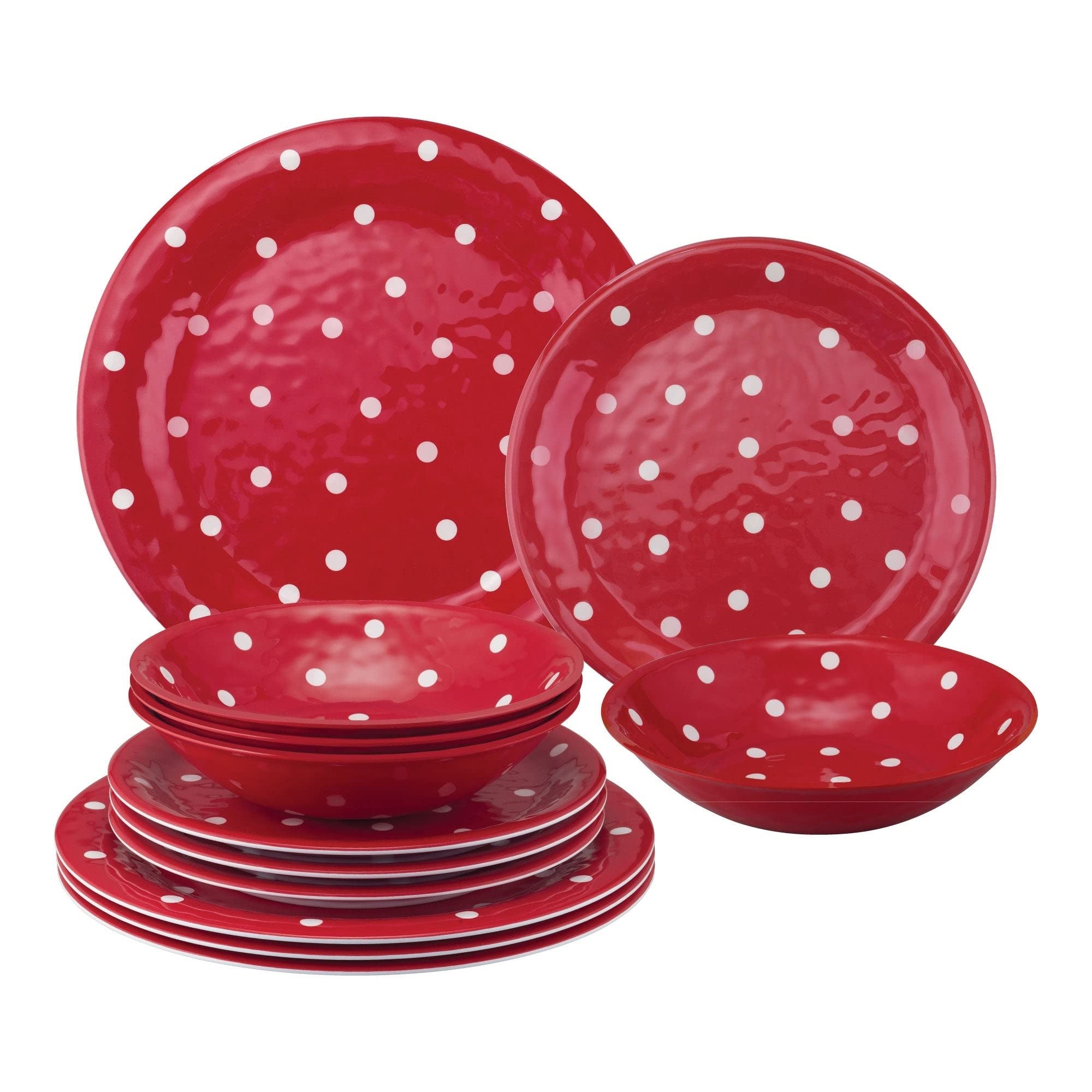 Amazon.com | 12-Piece Dinnerware Set Includes Dinner Plates Salad Bowls ...