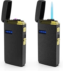 Jnfire USB Lighters Windproof Rechargeable Dual Arc Lighter Inflatable ...