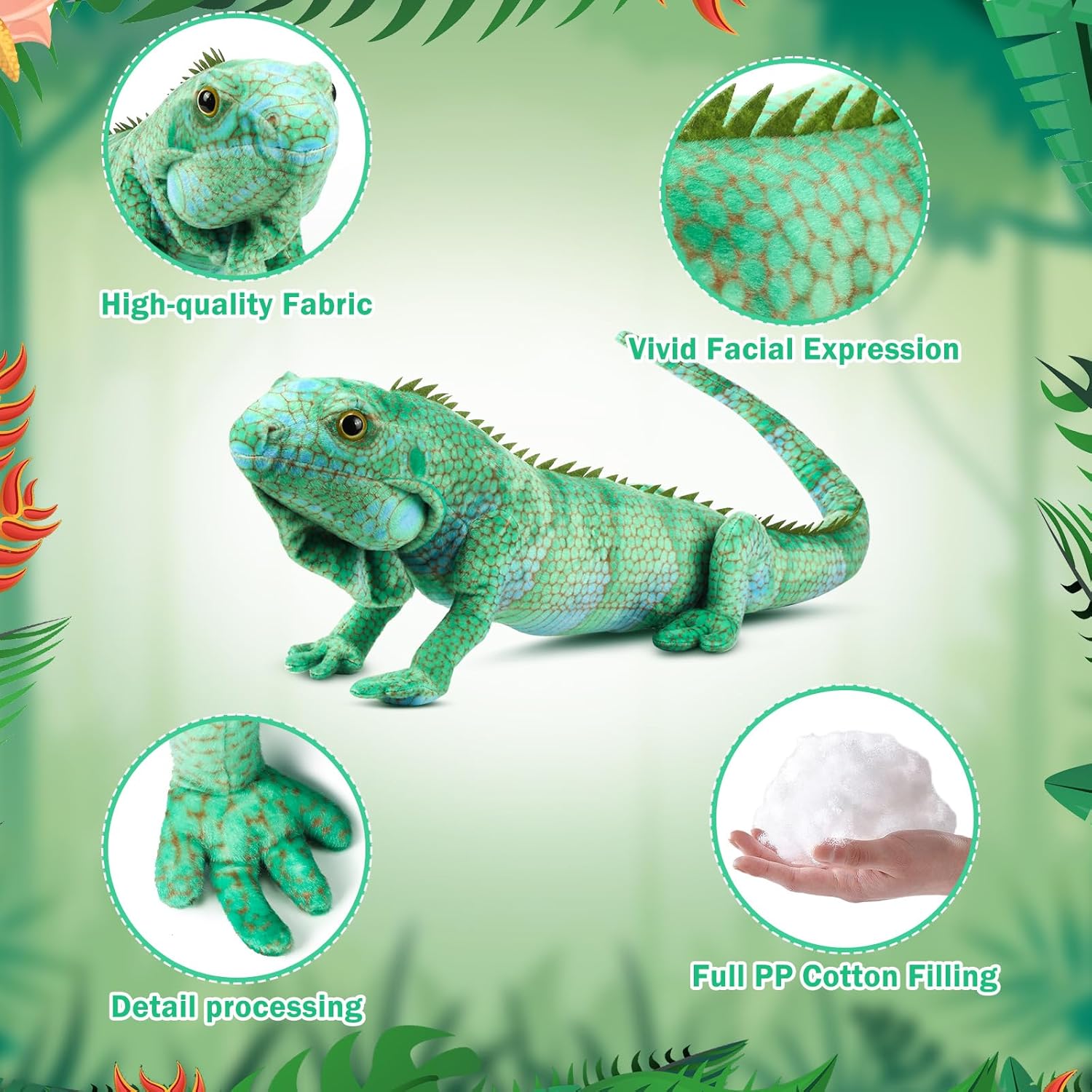 Syhood Lizard Stuffed Animals Realistic Plush Toy Lizard Toy Soft Plush ...