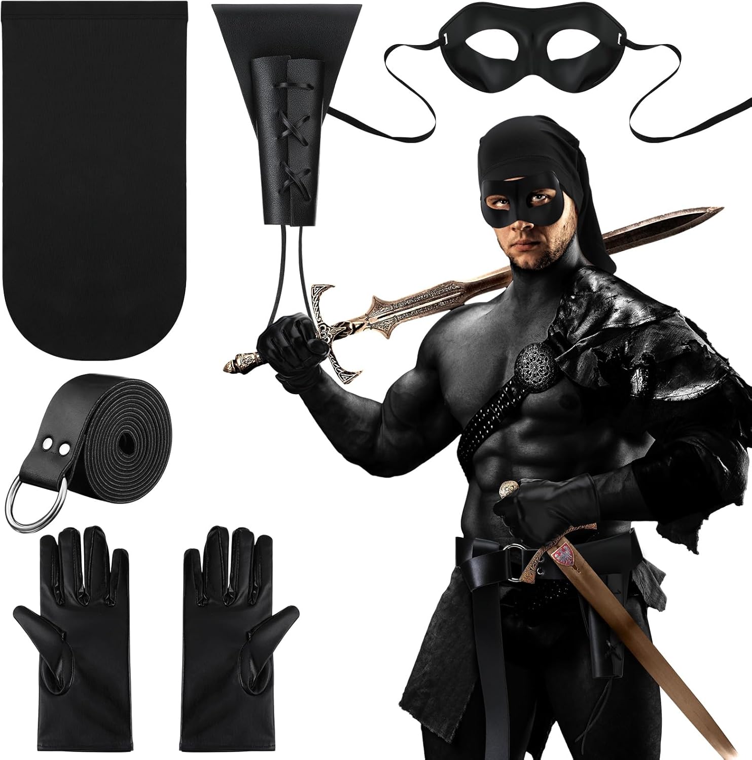 Amazon.com: Hercicy 4 Pcs Halloween Princess Bride Westley Costume ...