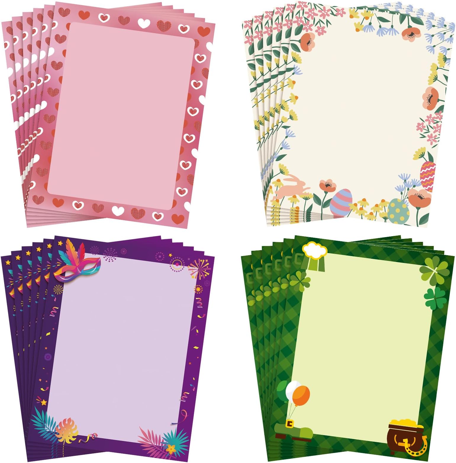 Amazon.com : Sinload 48 Sheets Easter Stationery Paper 8.5'' x 11 ...