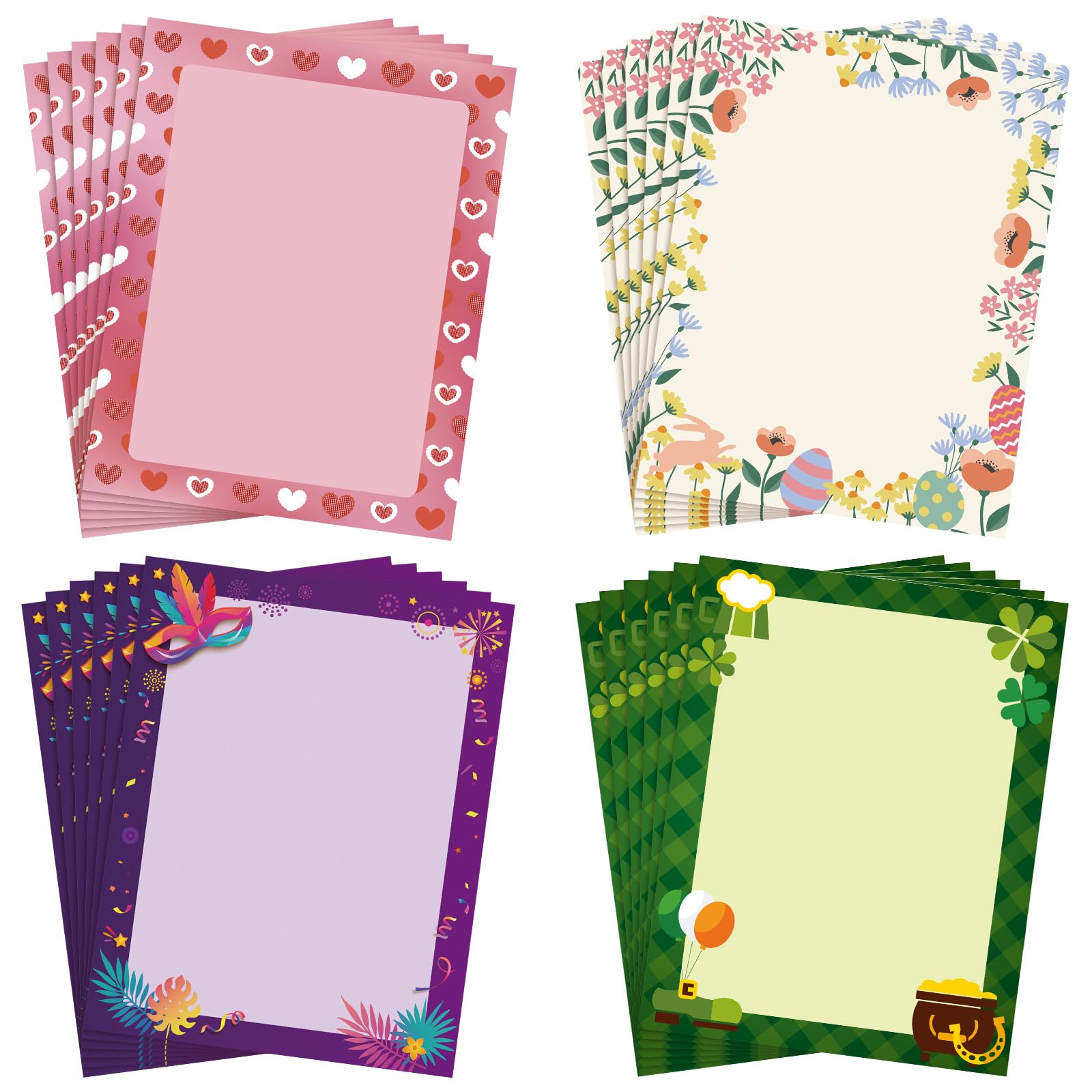 Amazon.com : Sinload 48 Sheets Easter Stationery Paper 8.5'' x 11 ...