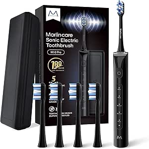 Amazon.com: Marlincare Electric Toothbrush for Adults, Rechargeable Sonic Travel Toothbrush ...