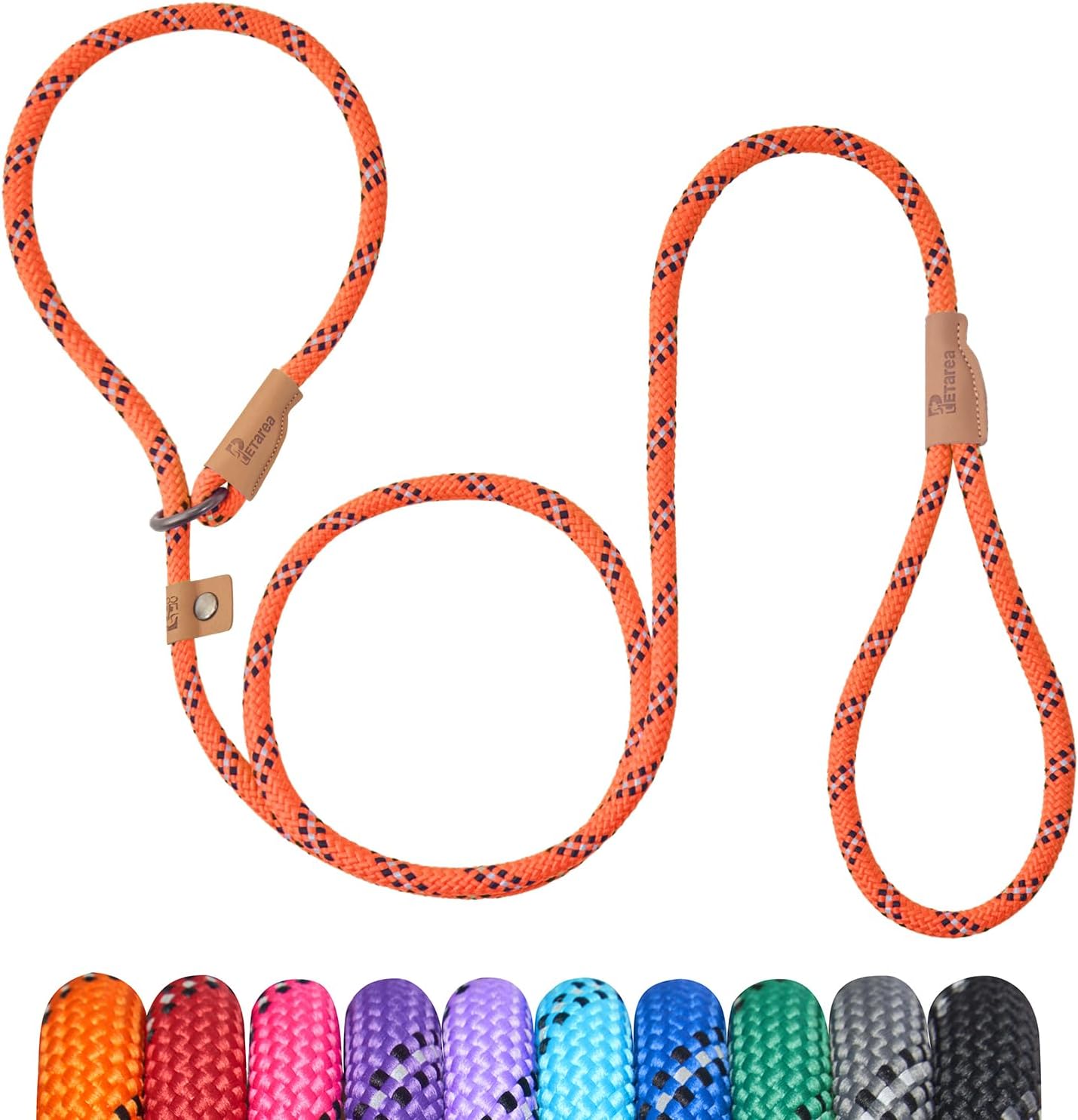 Amazon.com : Petarea 5 FT Slip Lead Dog Leash, Heavy Duty Rope Leash ...