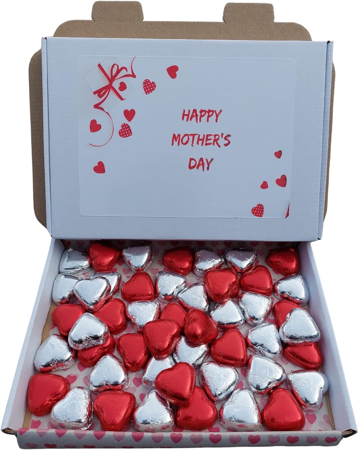 Milk Chocolate Hearts – 50 Foil Wrapped Valentines Chocolate Hearts ...