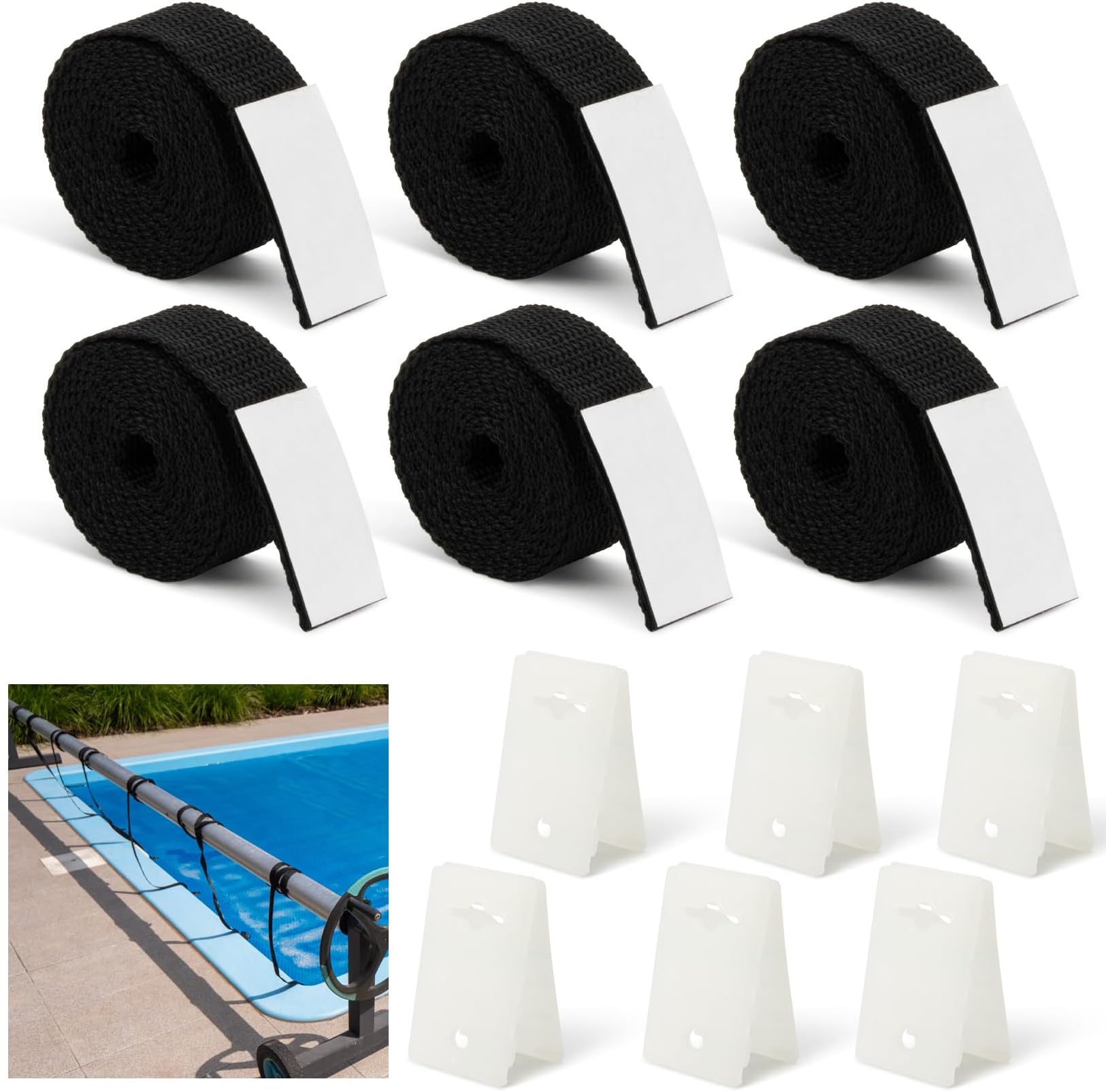 Amazon.com : ANTOBLE Pool Cover Straps and Clips, Universal Solar Cover ...