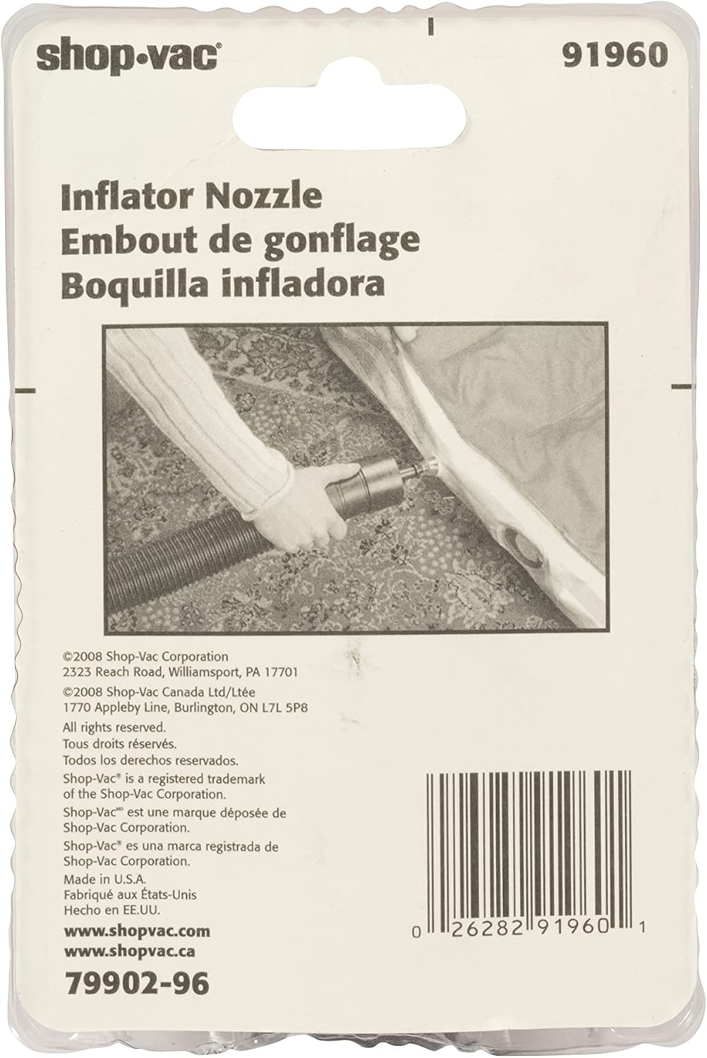 Shop-Vac 9196000 Boquilla de inflado, se adapta a mangueras de 1-14 ...