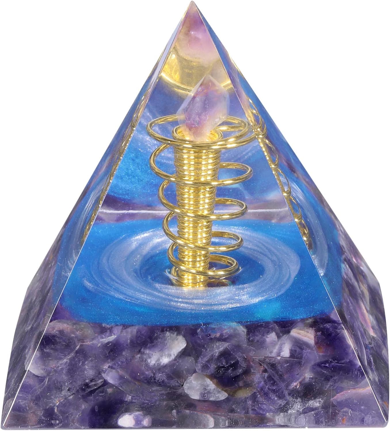 Amazon.com: mookaitedecor Amethyst Crystal Orgone Pyramid with Amethyst ...