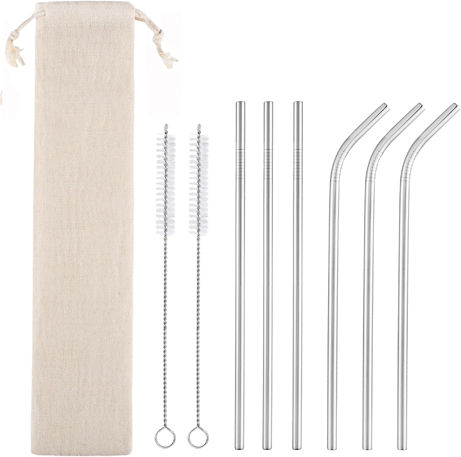 Amazon.com: dcieiosul Set of 6 Reusable Metal Straws, 8.5'' Long ...