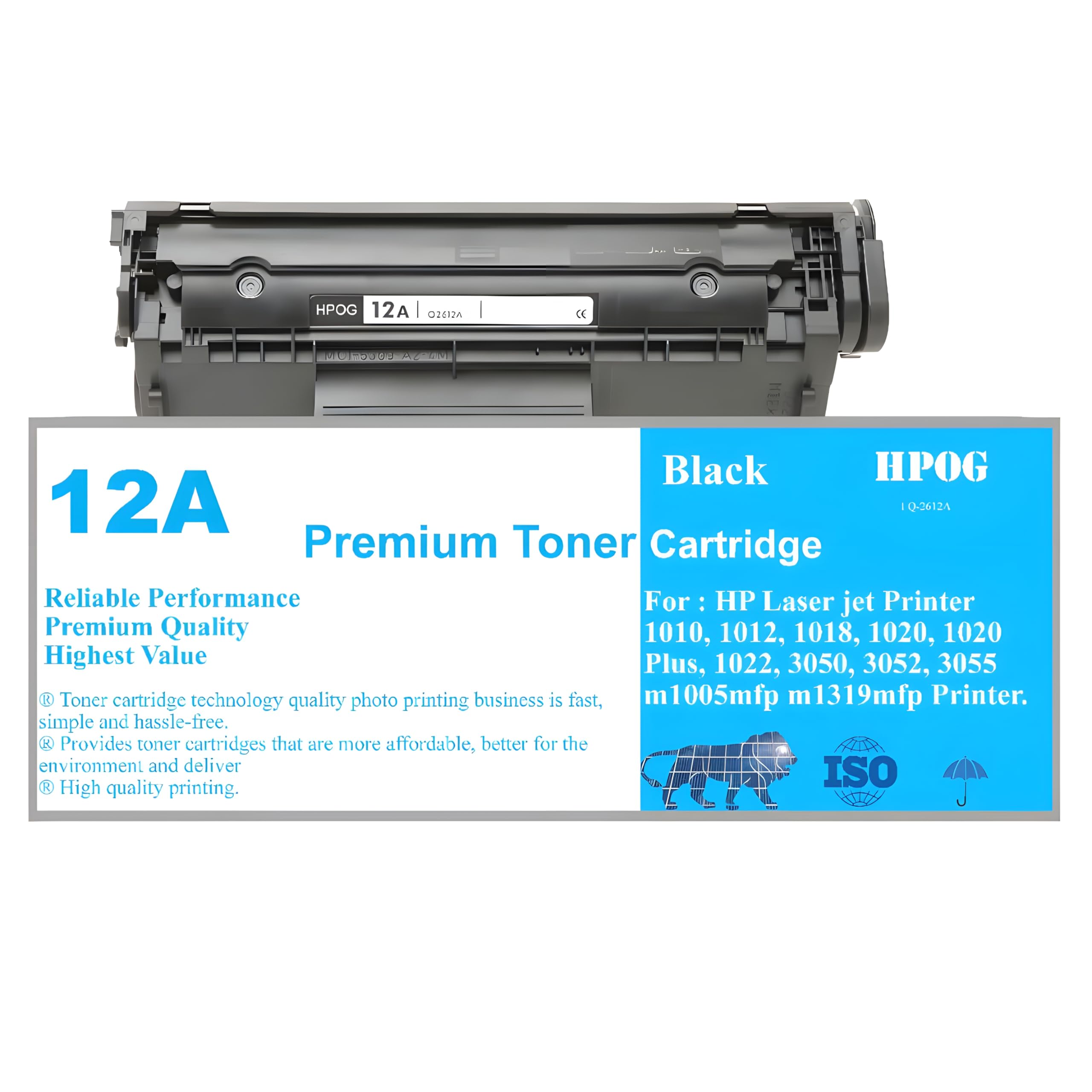 HPOG Cartridges for 12A / Q2612A Black Toner Cartridge for: Laserjet ...