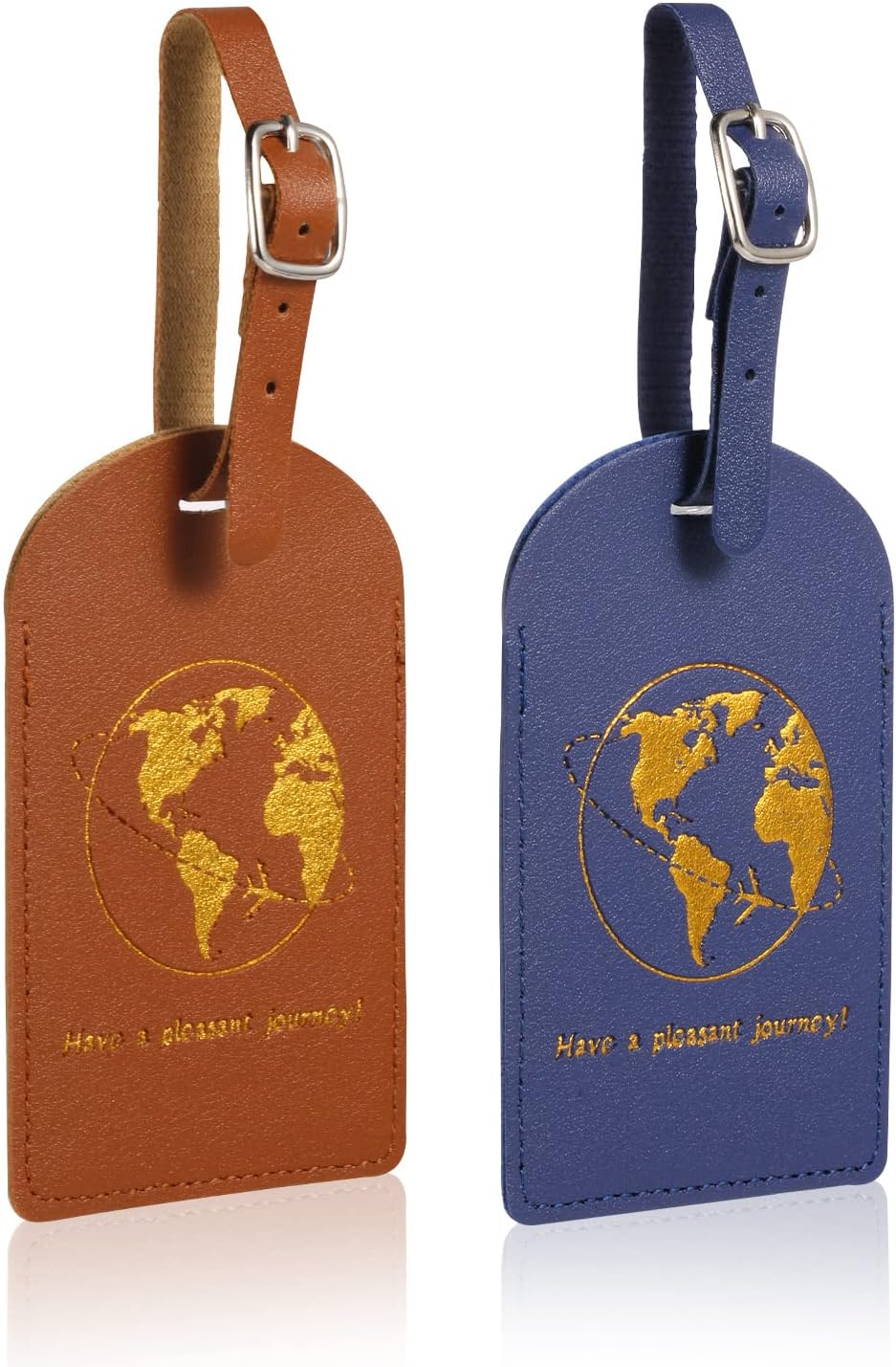 LUTER 2pcs Leather Luggage Tags, Practical PU Leather Luggage Tag ...