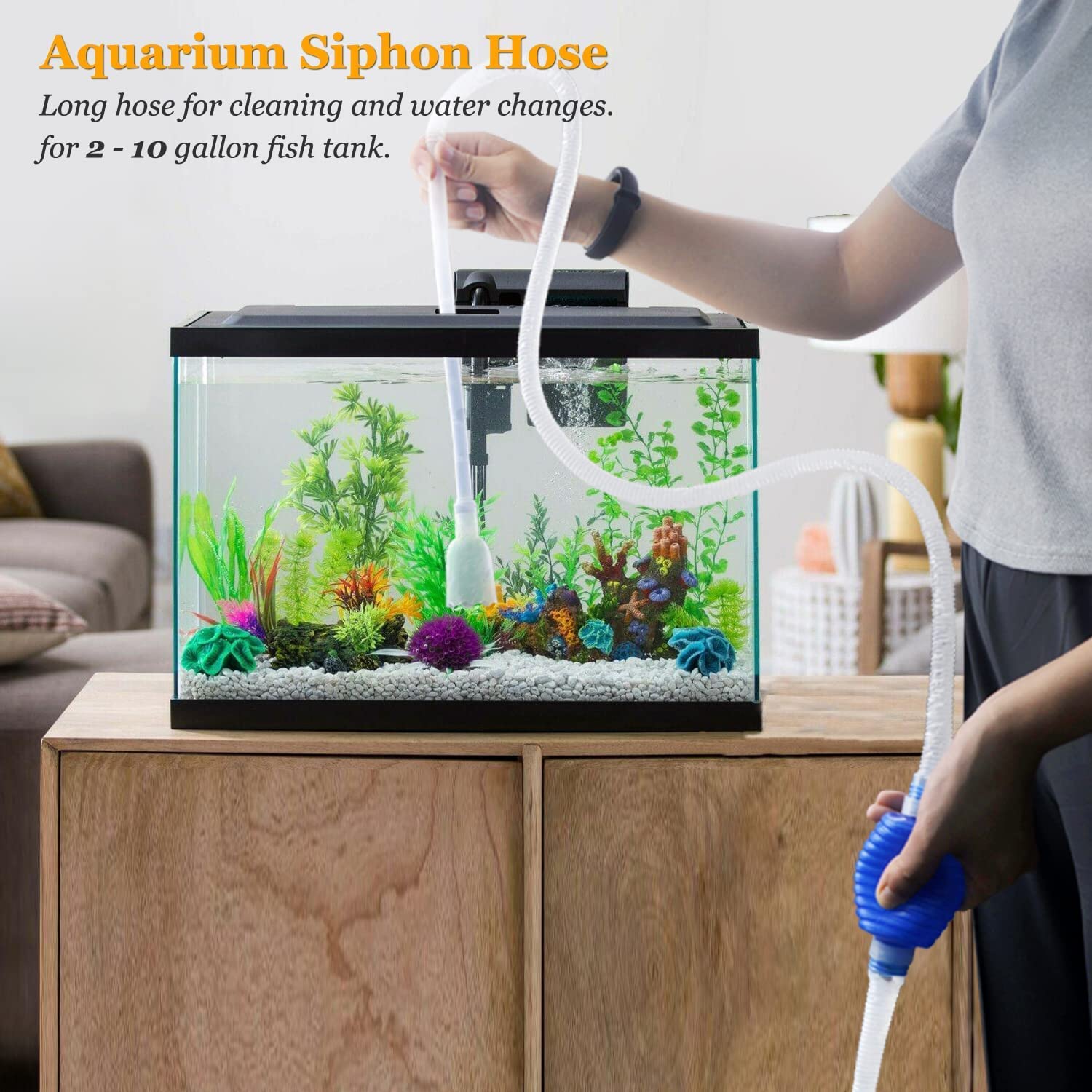 sipsoft Fish Tank Siphon & Gravel Cleaner | Aquarium Water Changer ...