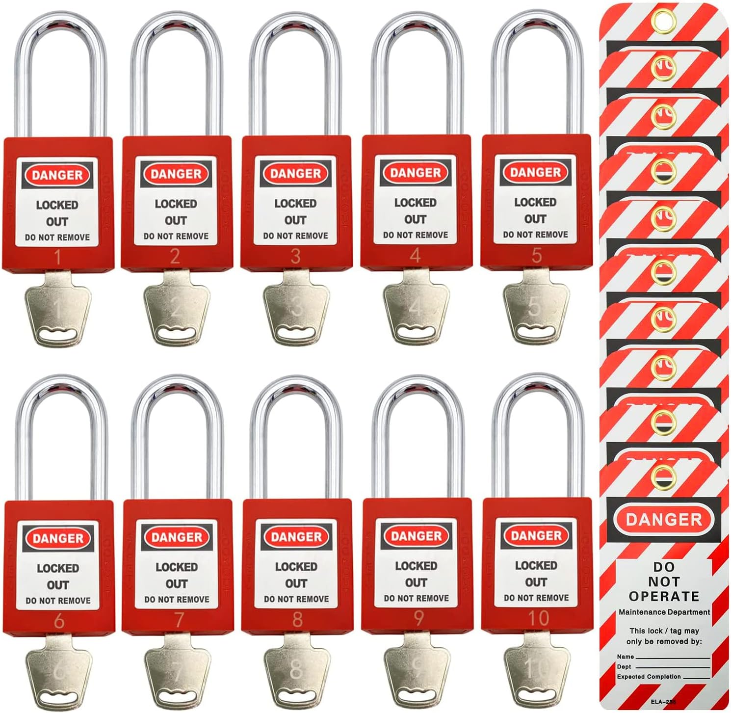 Lockout Tagout Lock 50pcs Keyed Alike OSHA Loto Safety Key Locks Same ...