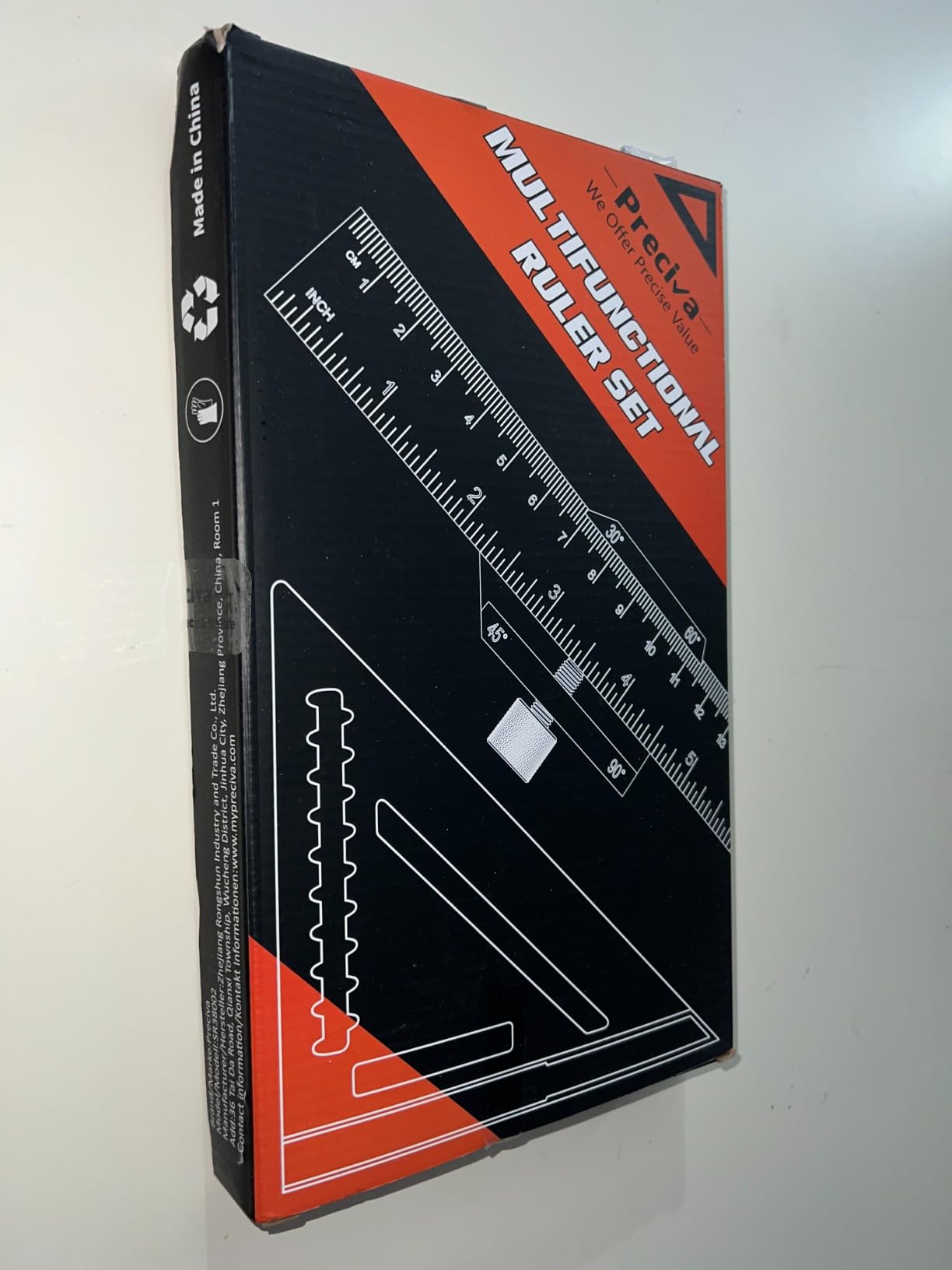 Set squadra da carpentiere, squadra metrica Preciva e righello per ...