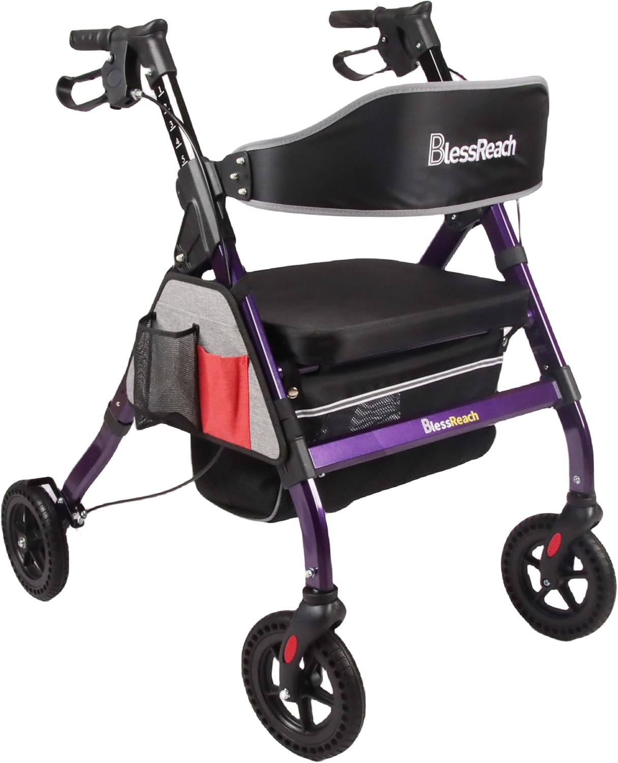 Amazon.com: BlessReach Heavy Duty Rollator Walker - Aluminum Rolling ...