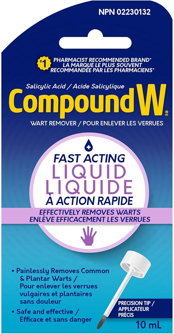 Compound W Wart Remover, Extra-Strength Fast Acting Liquid Salicylic ...