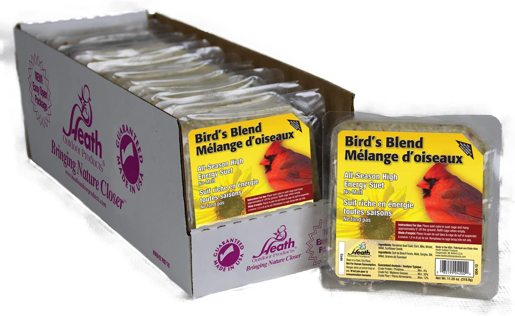 Amazon.com: Heath Outdoor Products DD4-12 Heath Bird Suet, Yellow, 11. ...