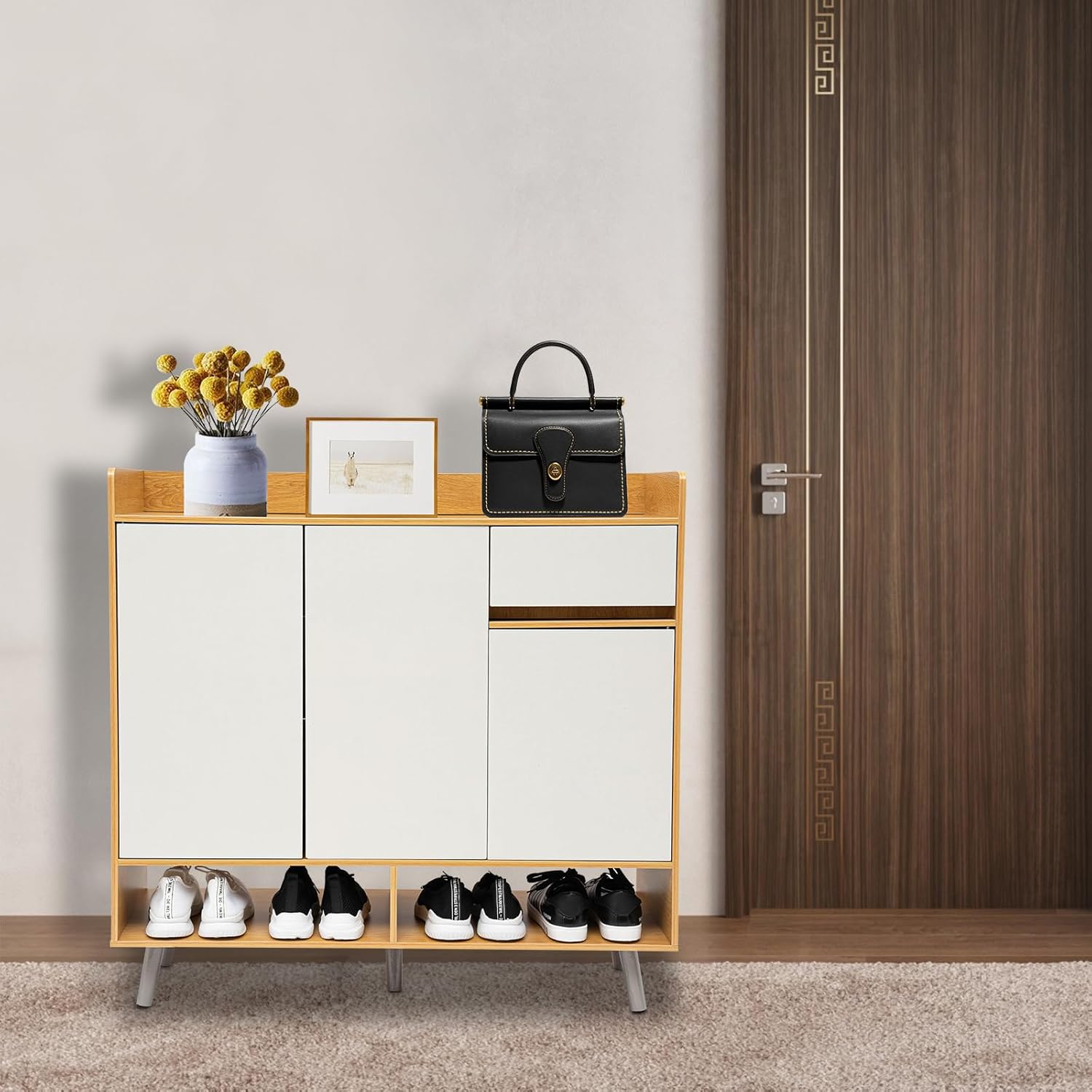 Amazon.com: 3 Tiers Shoe Racks, Floor Standing Shoe Cabinet, Shoe Rack ...