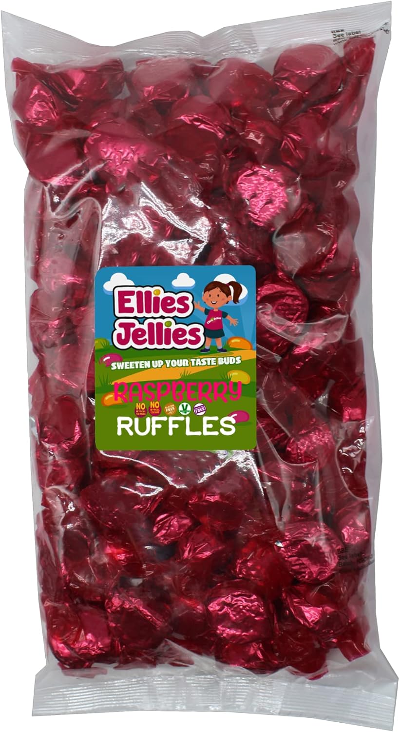 Ellies Jellies, Raspberry Ruffles, 1kg Bag, Individually Wrapped ...