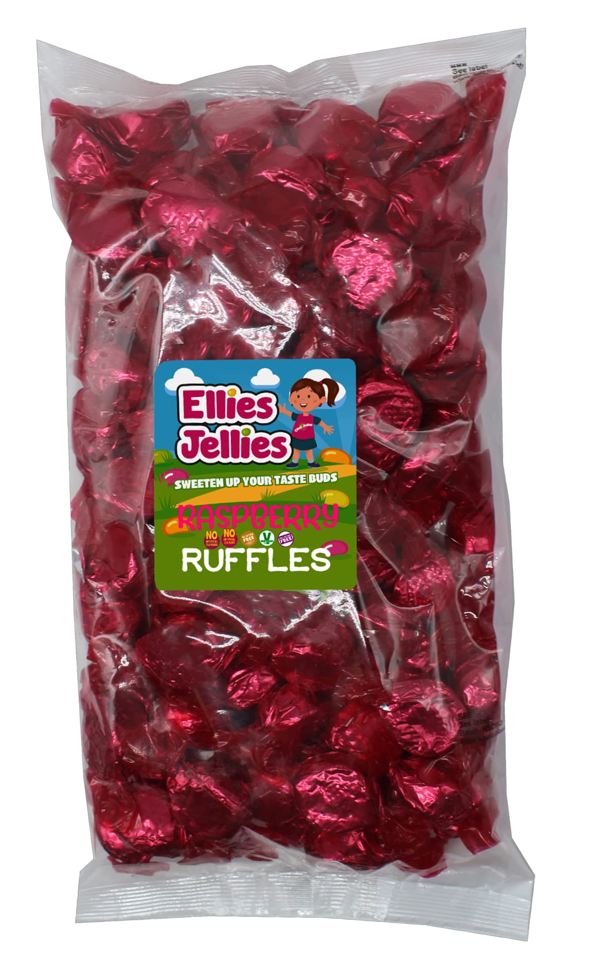 Ellies Jellies, Raspberry Ruffles, 1kg Bag, Individually Wrapped ...