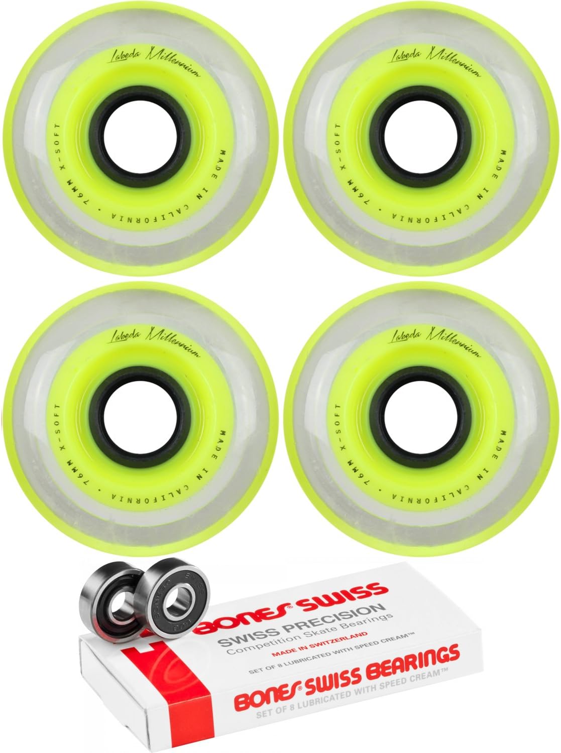 Amazon.com: Labeda Millennium Gripper Yellow Hockey Inline Wheels 76mm ...