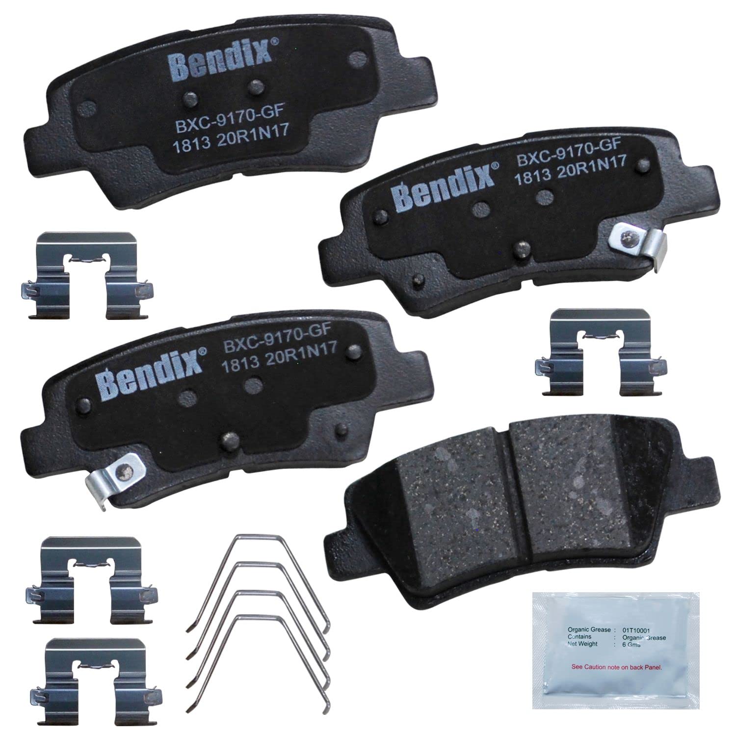 Amazon.com: Bendix Priority1 CFC1813 Ceramic Rear Brake Pads for Select ...