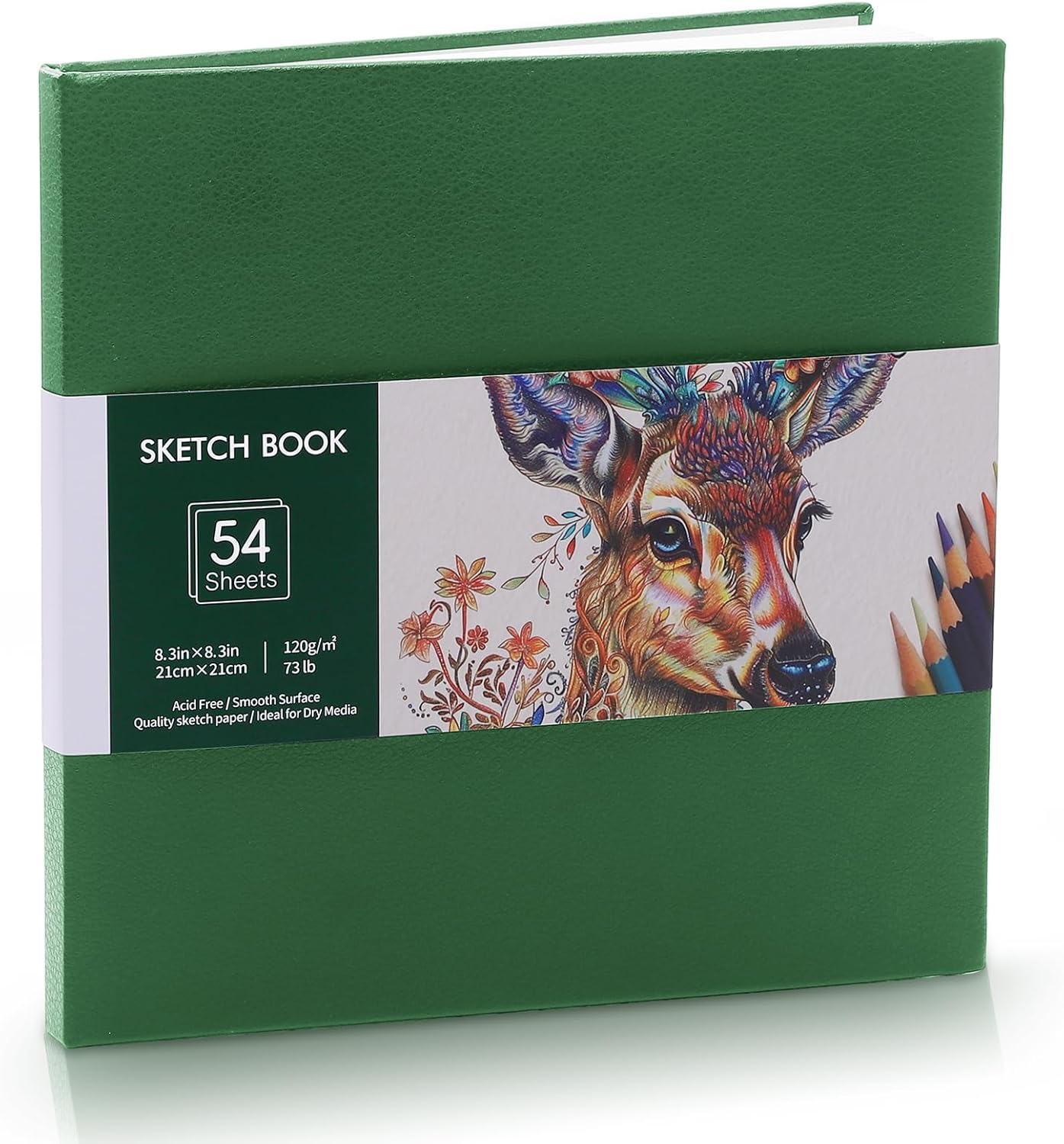 Amazon.com: Hardcover Sketch Book, 72lb/120gsm Square Sketch Pad, Thick ...