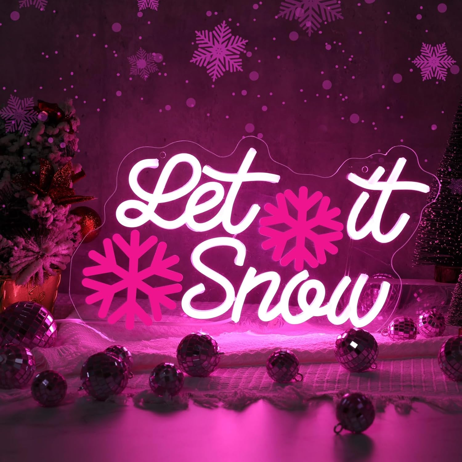 Christmas Winter Neon Sign Let It Snow Neon Lights Led Neon Signs ...