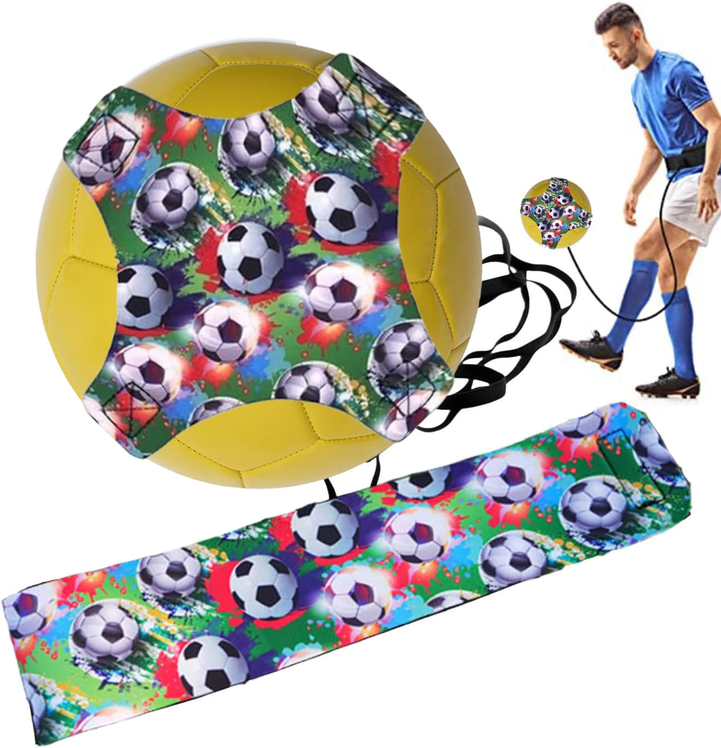 Soccer Training Belt, Solo Soccer Practice Trainer Adjustable Practice ...