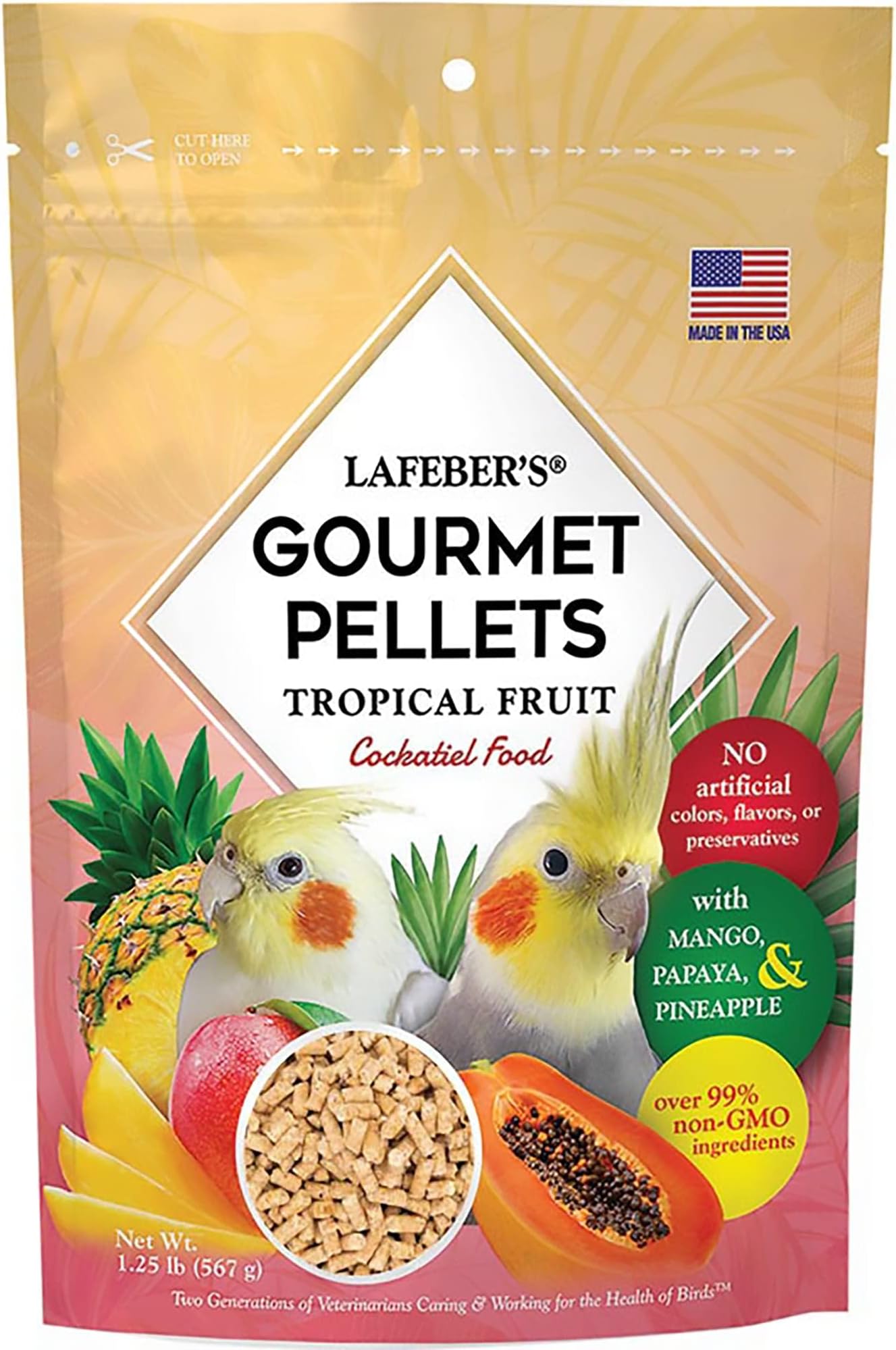 Amazon.com : LAFEBER'S Cockatiel Pellets (1.25 lb, Tropical Fruit ...