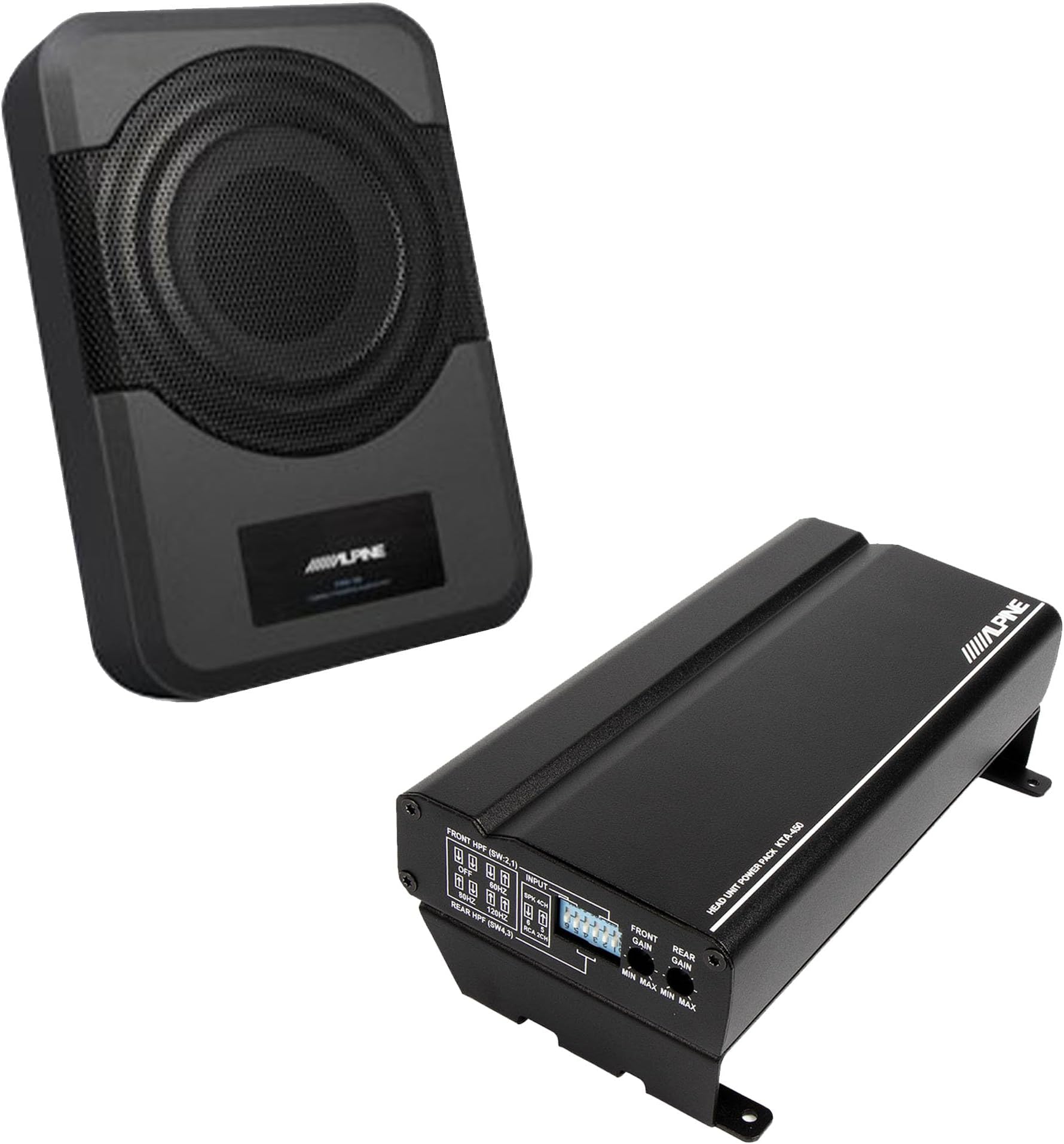 Amazon.com: Alpine PWE-S8 Compact 8-Inch Powered Subwoofer System & KTA ...