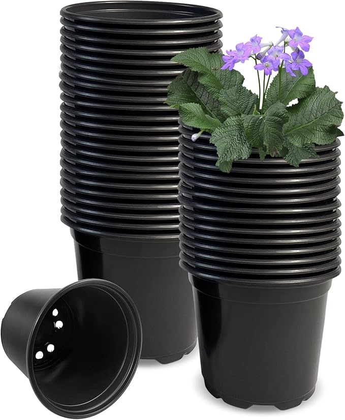 Amazon.com: RAOOKIF 50 Pack 5 Inch Nursery Pots with Drainage Holes ...