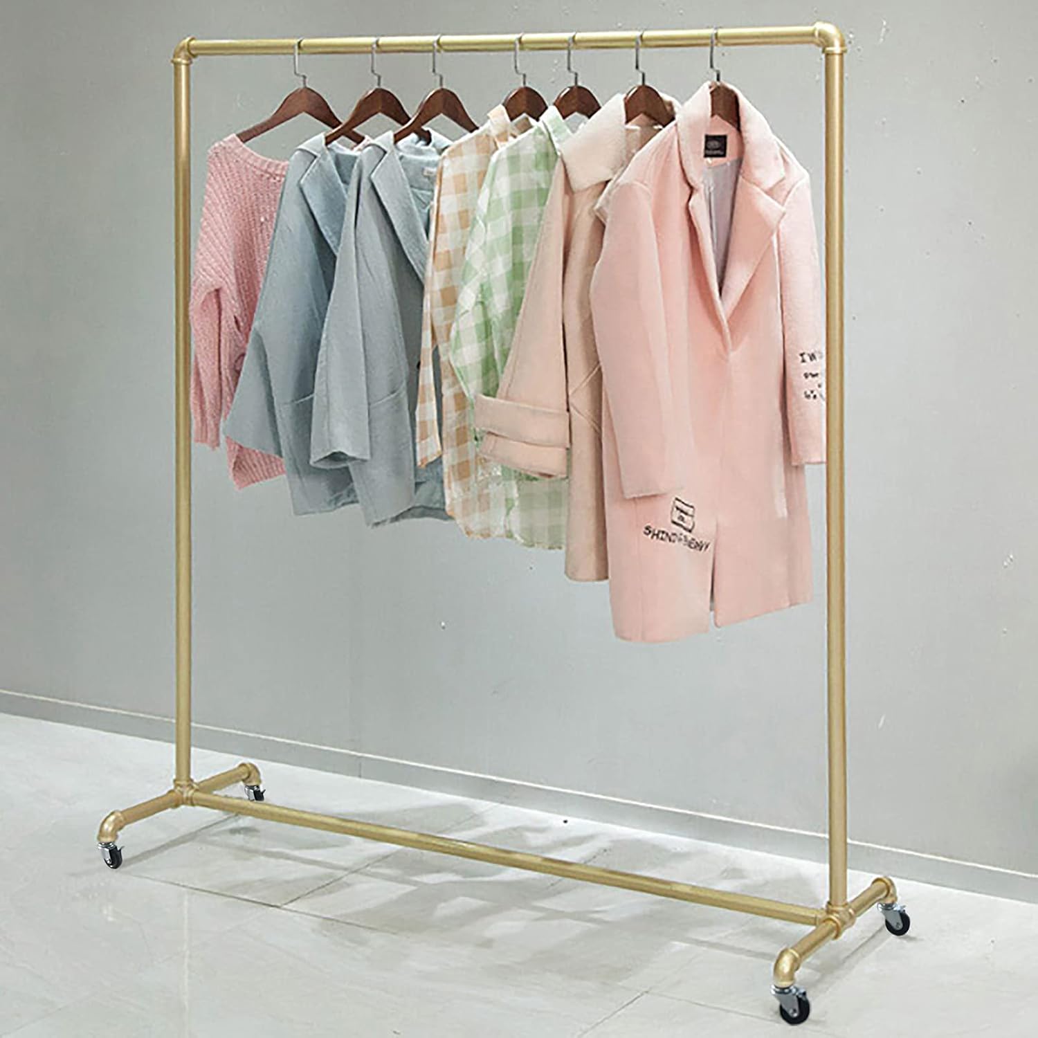 Amazon.com: DYRABREST Industrial Pipe Clothing Rack 47 x 63 Inch Gold ...