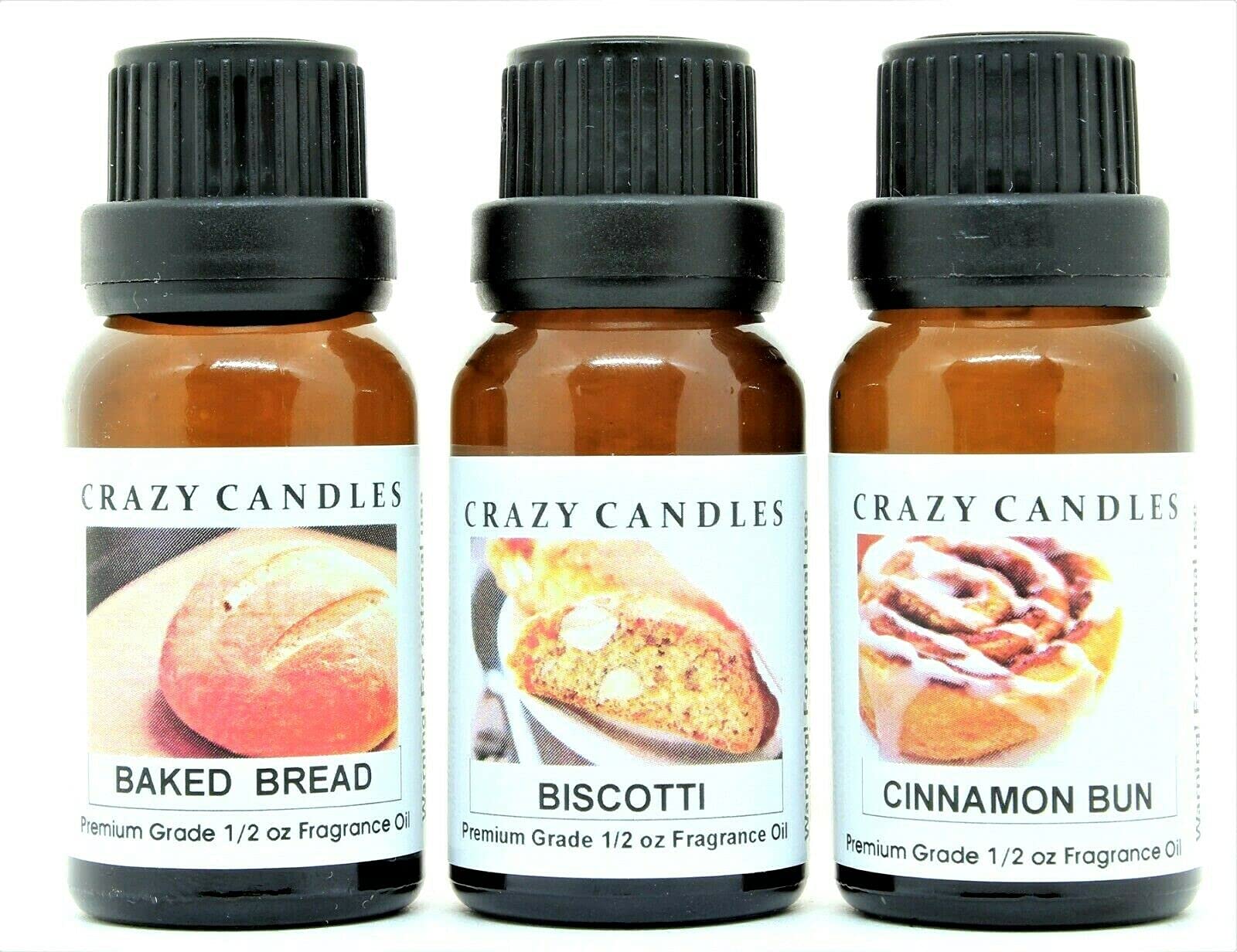 Amazon.com: Crazy Candles 3 Bottles Set, 1 Baked Bread, 1 Biscotti, 1 ...