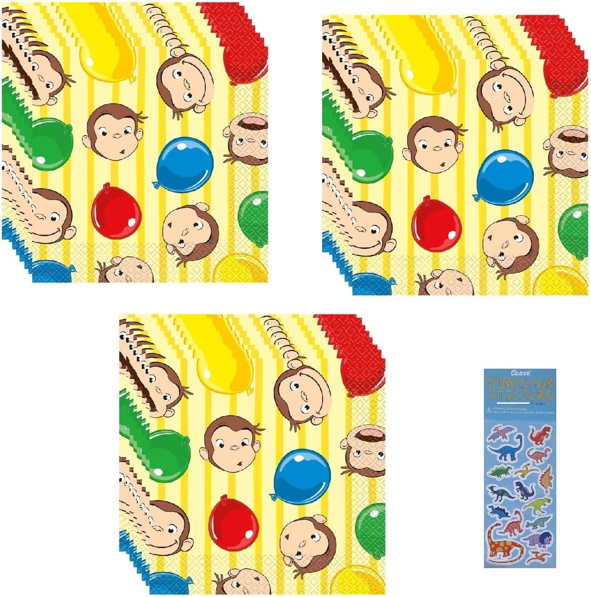Amazon.com: Curious George Birthday Party Supplies Bundle includes 48 ...