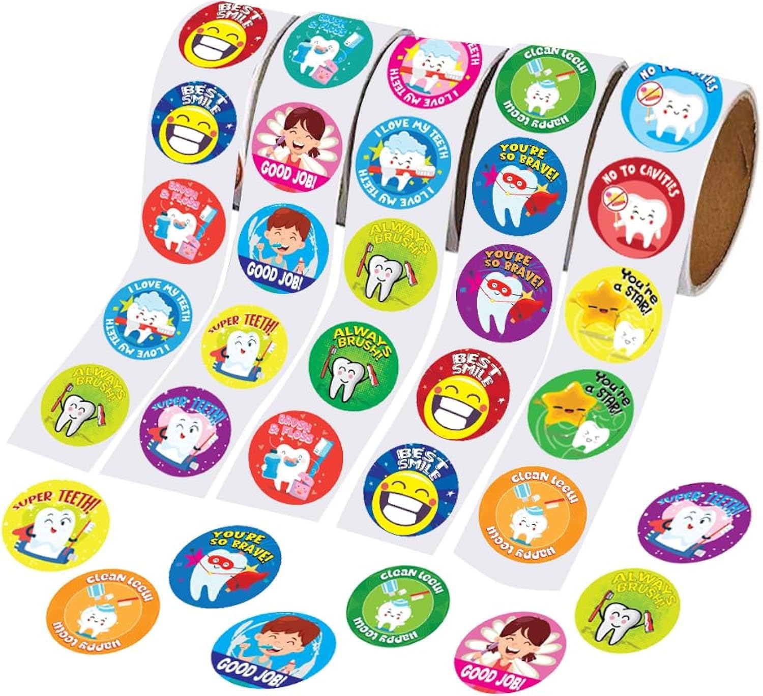 Amazon.com: ArtCreativity Dental Sticker Rolls Assortment - Set ...